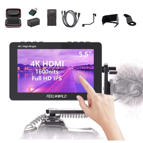 FEELWORLD F6 Pro +NP-F970 Battery, Charger, Storage Case kit, 5.5 Inch ...