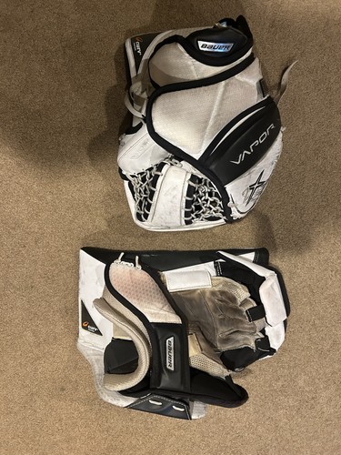 Bauer Vapor 2x Goalie Used Catcher and Blocker Set Hockey Gear | eBay