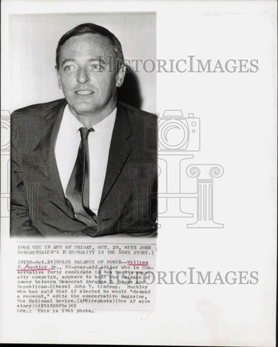 1965 Press Photo William Buckley, New York mayoral candidate, makes ...
