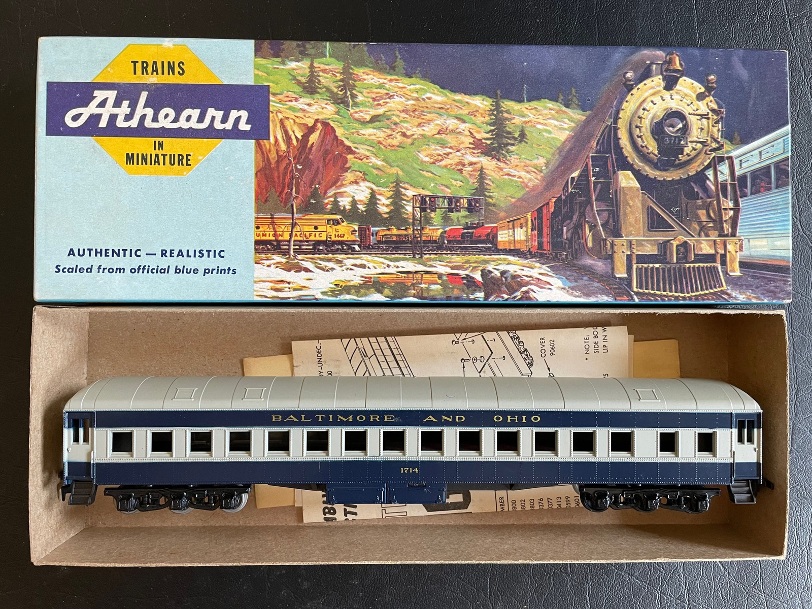 ATHEARN #1855 HO-scale STANDARD COACH #1714 BALTIMORE & OHIO B&O RTR ...