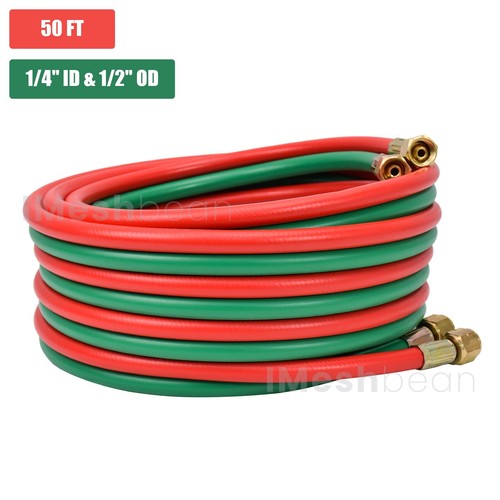 50 FT Oxygen Acetylene Hose 1/4 Inch Twin Welding Hose Cutting Torch ...