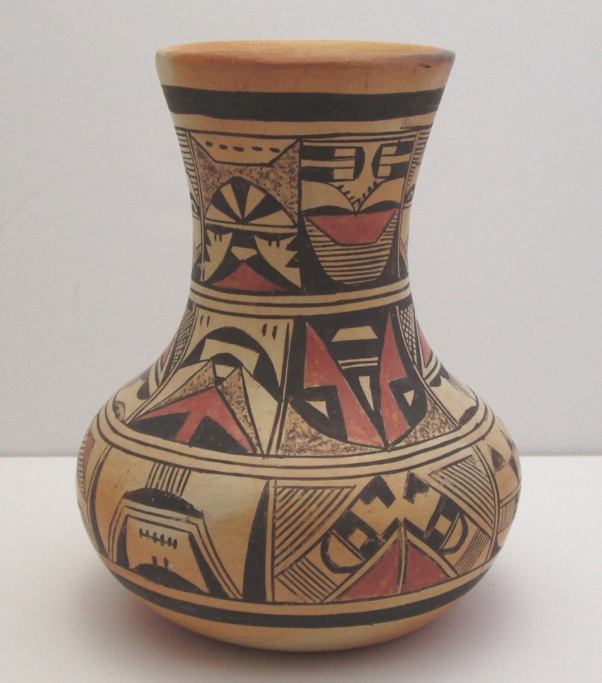 OLD HOPI VASE with NAMPEYO FAMILY DESIGN ELEMENTS, 7 inches tall | eBay