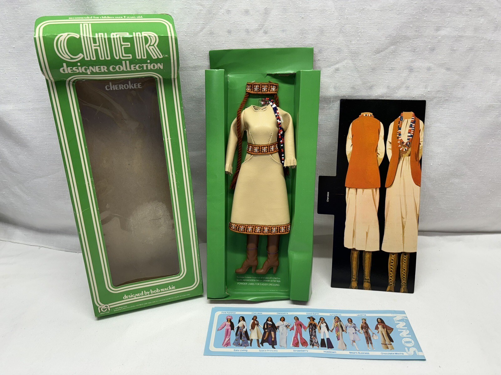 Vintage CHER Mego Doll Fashions Cherokee Outfit Bob Mackie Design NIB ...