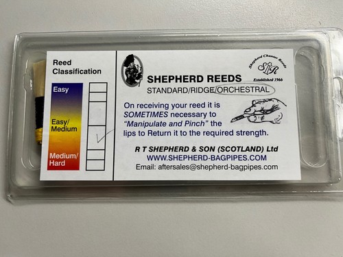 Shepherd Reeds Orchestral Bagpipe Chanter Reeds Bb (B flat) medium ...