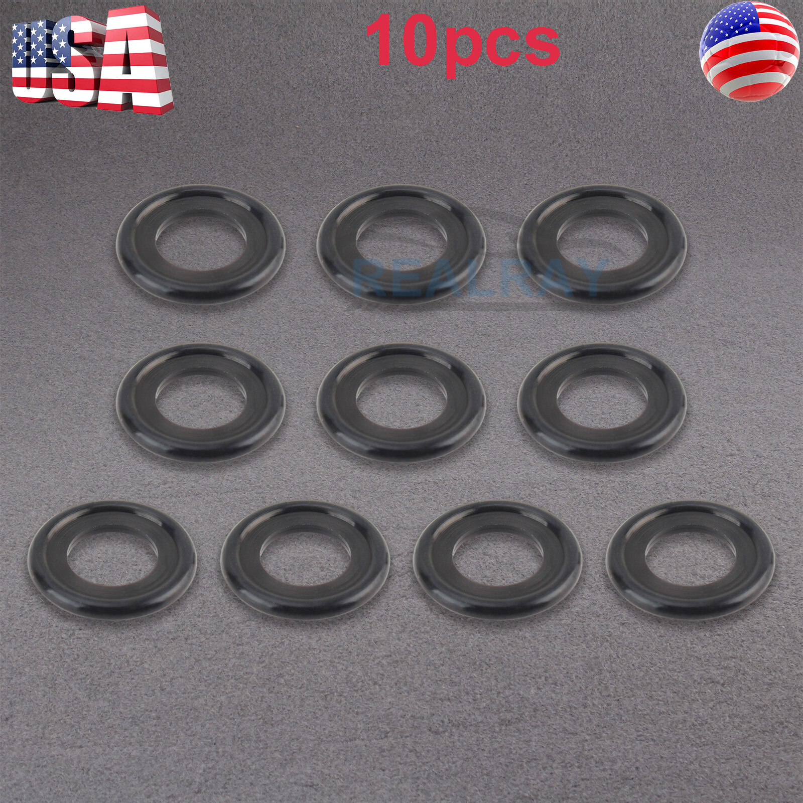 For GM OEM Drain Plug Seals 12616850 SET OF 10 Black Rubber M11 3536966 ...