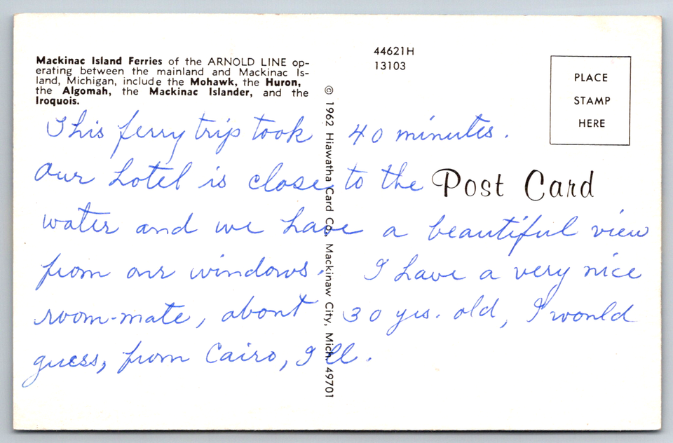 c1960s Arnold Line Ferries Mackinac Island Michigan Mohawk Vintage ...