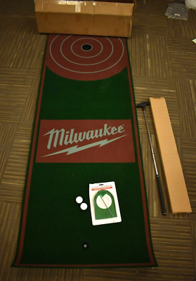 Floor Putting Mat Putt Putt Practice Pad Golf Club 2 Balls Putting Cup ...