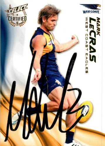 Signed 2016 WEST COAST EAGLES AFL Card MARK LECRAS | eBay Australia