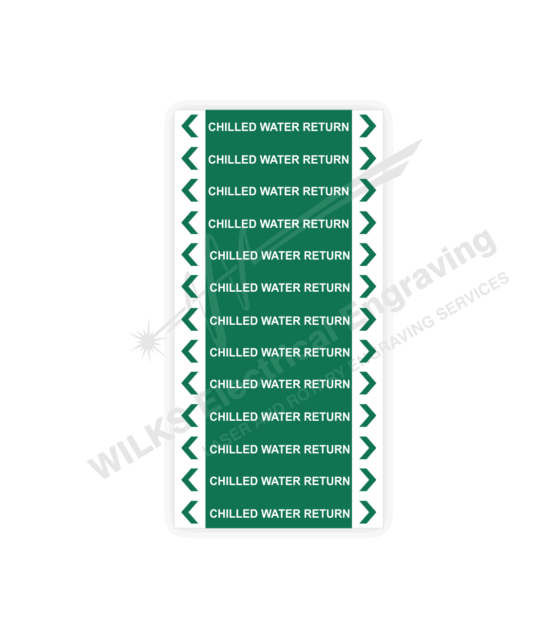 Printed vinyl CHILLED WATER RETURN pipe sticker 200x100mm NEW pk of 10 ...