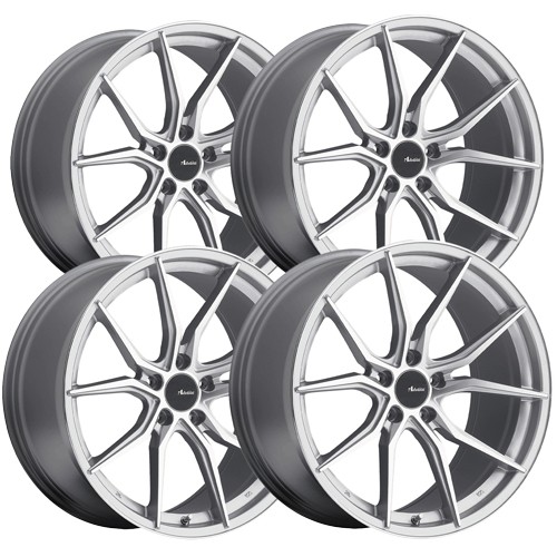 (Set of 4) Advanti Racing Hybris 18x8 5x112 +45mm Silver Wheels Rims 18 ...