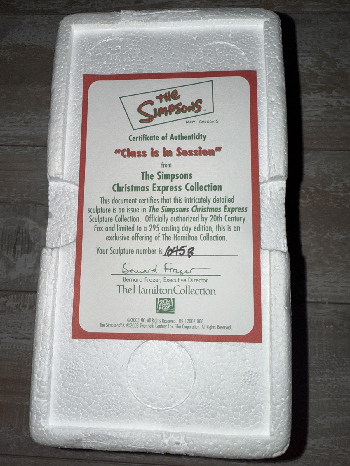 The Simpsons Christmas Express Train “Class Is In Session” Hamilton ...