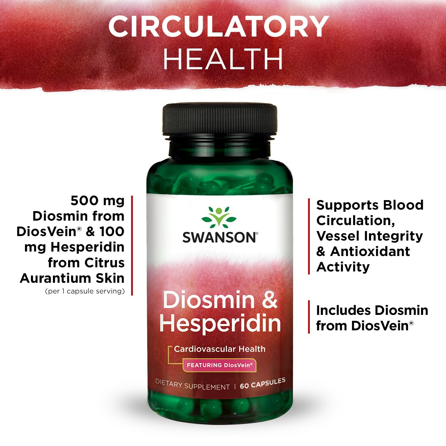 Swanson Diosmin & Hesperidin Dietary Supplement - Features Diosvein ...