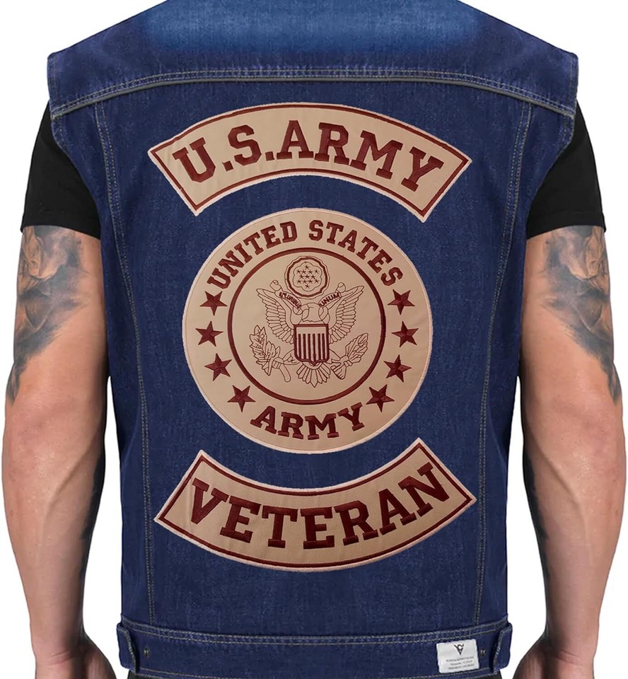 US Army Veteran Patches Set for Veterans Bikers Motorcycle Jacket or ...