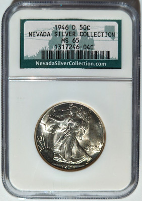1946-D Walking Liberty Half Dollar NGC MS-65 Nevada Silver Collection ...