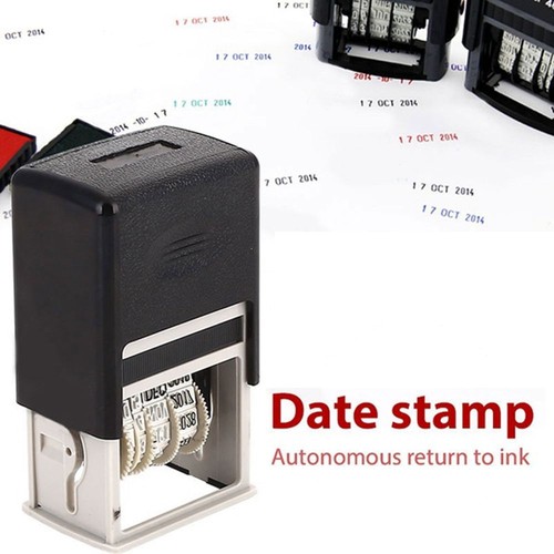 Date Stamp DIY Mini Self Inking Black Rubber Print Dater For Home Office | eBay UK