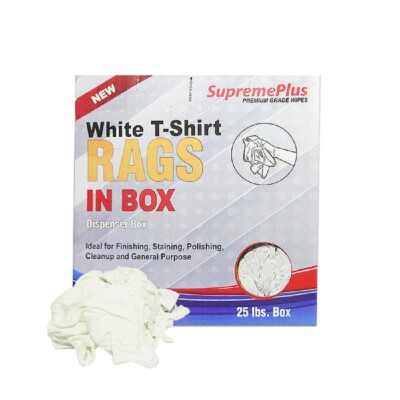 New White Knit T-Shirt Rags 25 lbs. Compressed Box Multipurpose ...