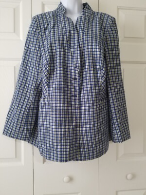 Women Hero tailored Checked Blazer Blue /Yellow By ASOS Size US 16 NWT ...