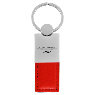 Chrysler 200 Keychain & Keyring - Duo Premium Red Leather & Metal Key ...