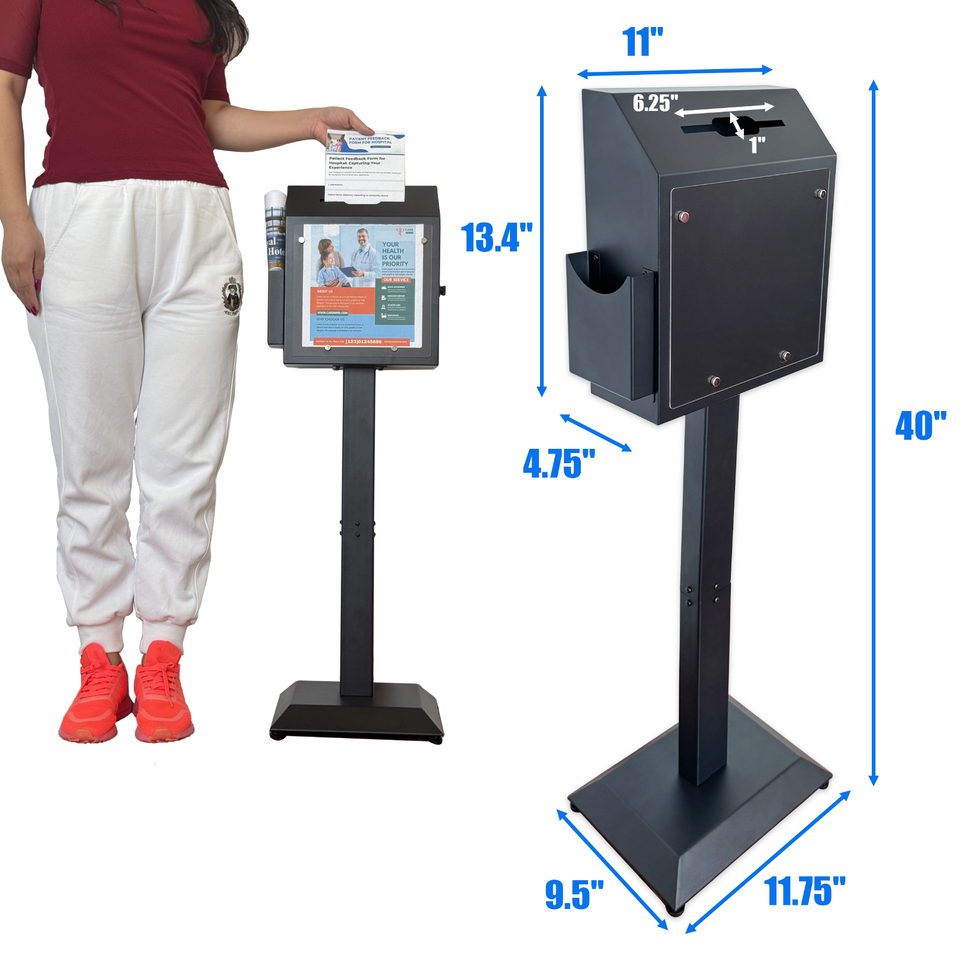 Suggestion Box with Stand, Floor Standing Offering Box with Combination ...