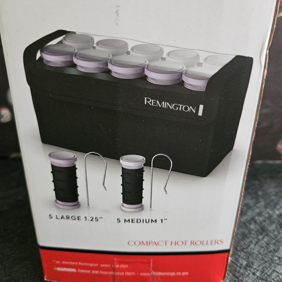 NEW REMINGTON Compact Hot Rollers In Storage Travel Case - Ionic ...