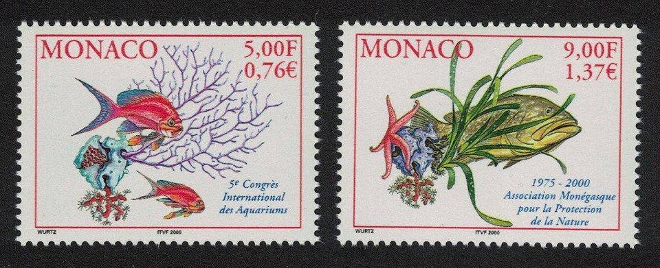 Monaco Corals Starfish Water plant Fish 2v 2000 MNH SG#2474-2475 MI ...