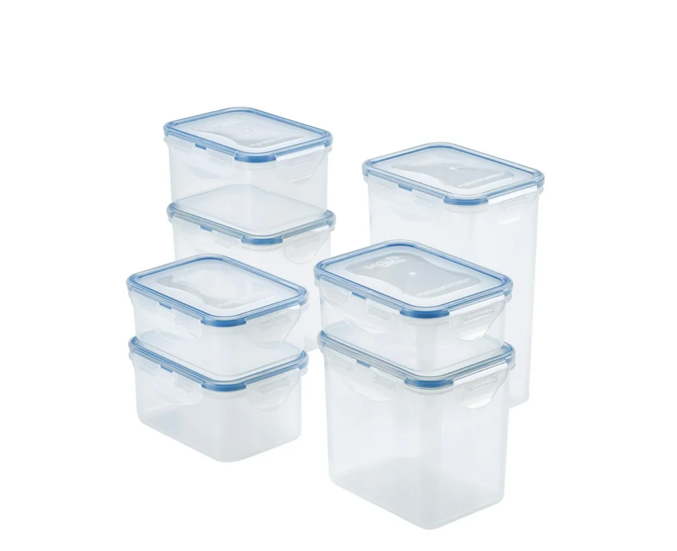 LocknLock Storage Food Storage Container Set, 14-Piece, Clear | eBay
