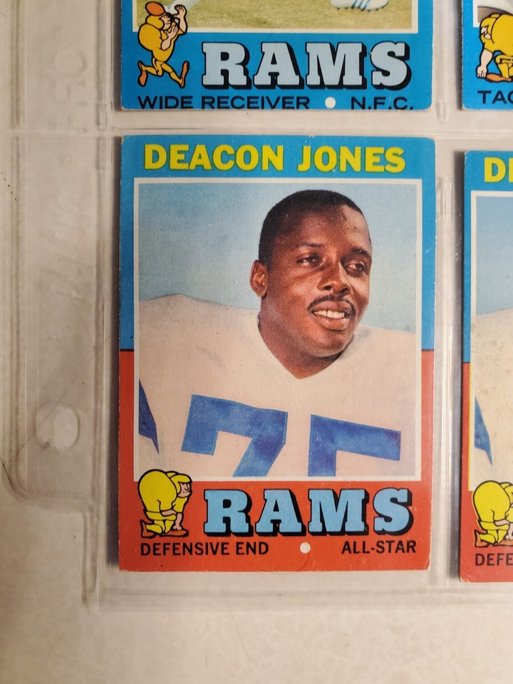 8 Cards 1971 Topps NFL Los Angeles Rams Deacon Jones Bob Brown And More ...