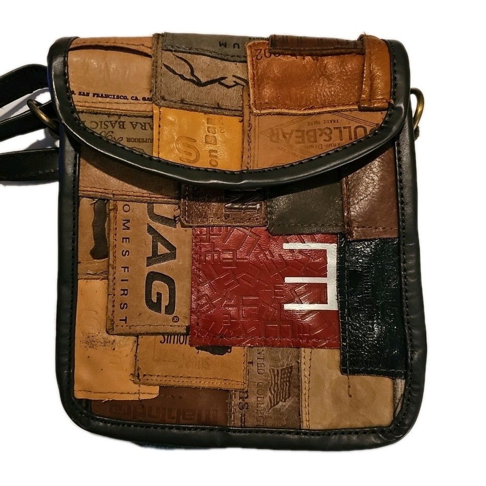 Jean Labels Crossbody Shoulder Bag Purse Handbag Brown Leather ...