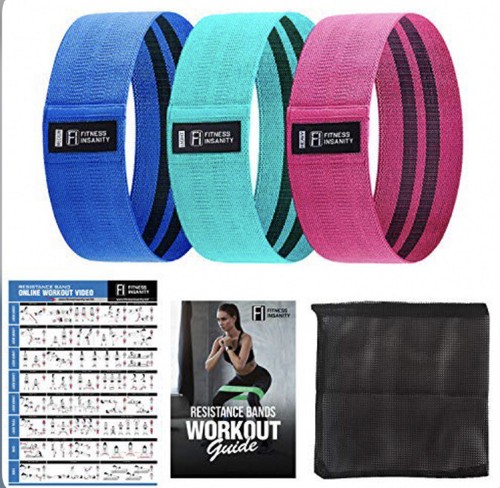 Resistance Bands 3 Pack,Thick&Wide Hip Booty Workout Exercise Bands | eBay