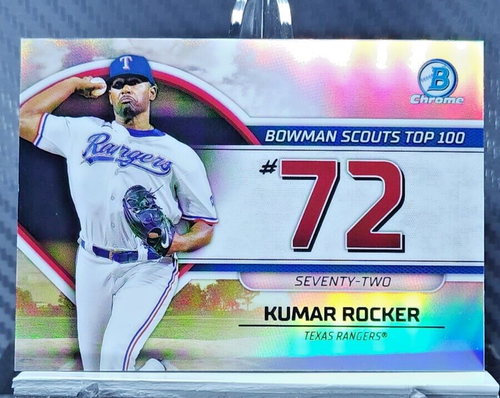 Kumar Rocker 2023 Bowman Chrome TOP 100 #BTP-72 - Rangers RC ...