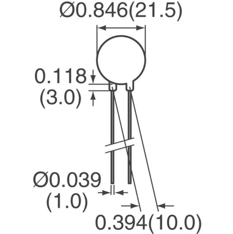 (10pcs) VARISTOR, 430V 275VAC, 350VDC, DISC 20MM, 850pF, TDK ( Epcos ...