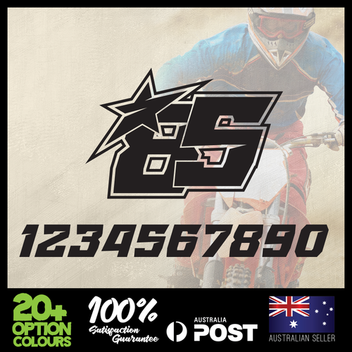 Custom Stickers - Motorcycle Racing Number Race Decals - Design Star#6 ...