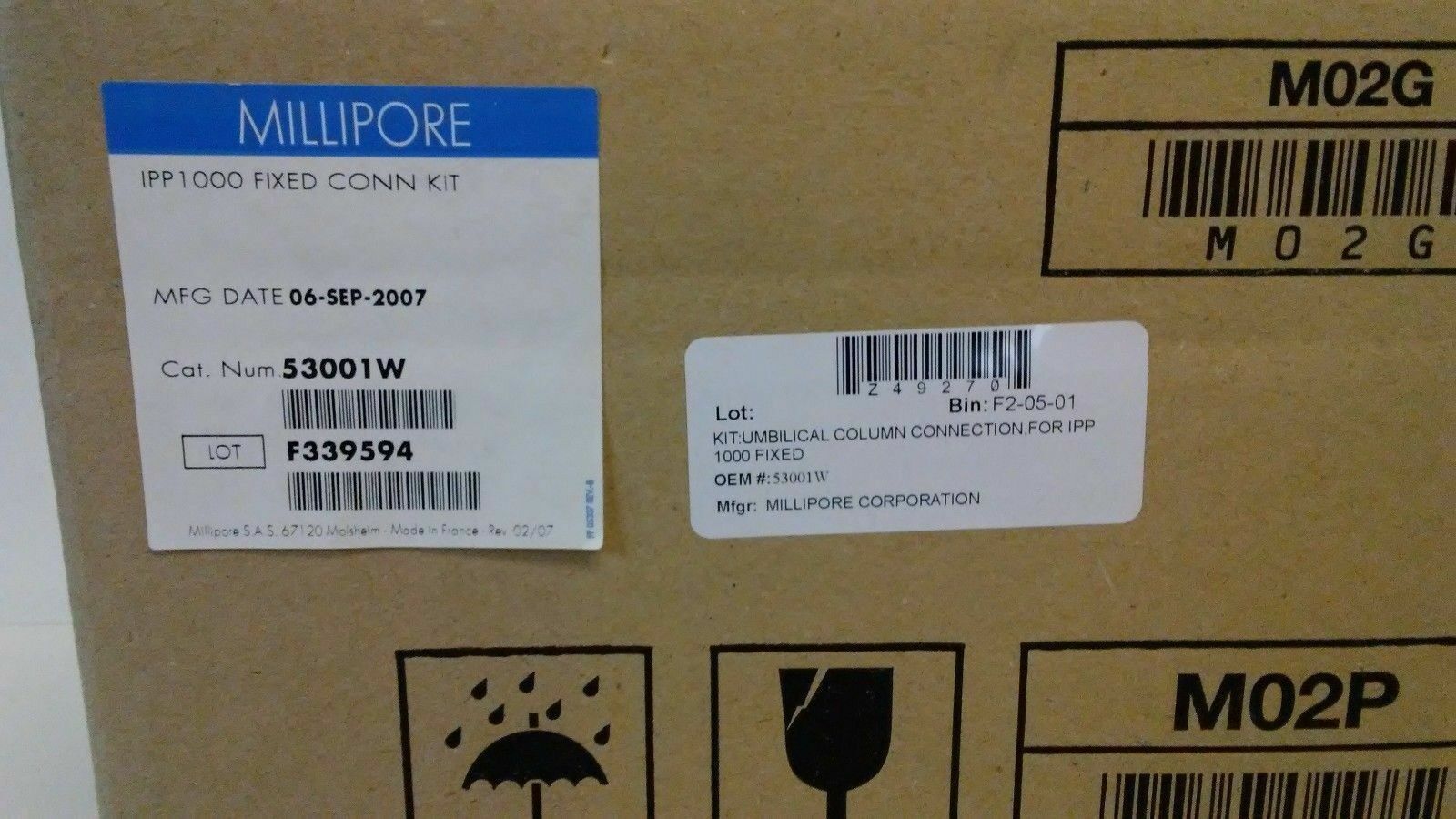 NEW SEALED IN BOX! MILLIPORE IPP 1000 UMBILICAL COLUMN CONNECTION KIT ...