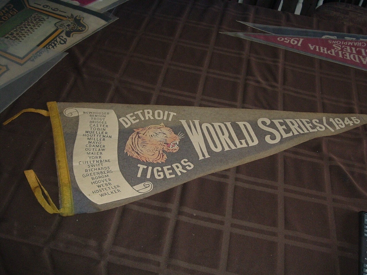 1945 World Series Detroit Tigers Scroll Pennant Full Size Hank ...