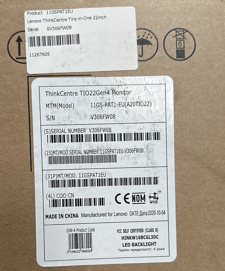 Lenovo ThinkCentre TIO22 (Gen4) 21.5" LED Monitor - Black 194632566031 ...
