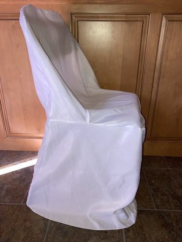 White Linen Polyester FOLDING CHAIR COVERS Reusable - Wedding Event ...