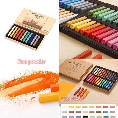 US 12 Colors Non Toxic Artist Pastels Soft Chalk Long Square Dry ...