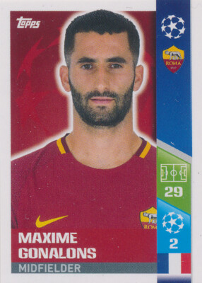 Champions League 17/18 - Sticker 222 - Maxime Gonalons - AS Roma | eBay
