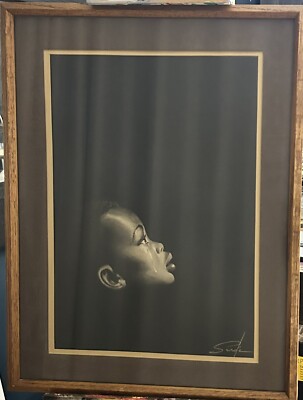 Vintage Black Child Crying Serolé Matted And Framed Print | eBay