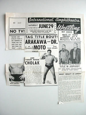 CHICAGO WRESTLING PROGRAM 6/29/68 LANZA vs O'CONNOR MIGHTY IGOR! PIX ...