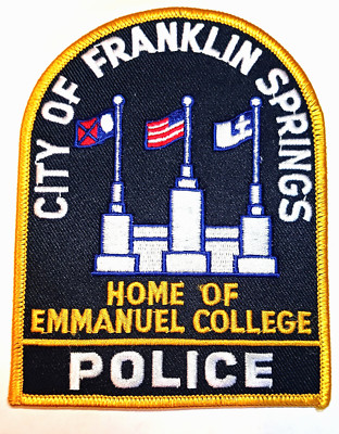 Franklin Springs Georgia Police Patch - FREE Tracked US Shipping ...