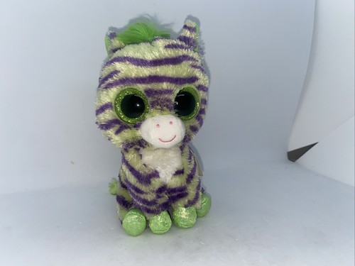 Ty Beanie Boos Lot Zig Zag & WILD Green Purple Zebra Justice Exc TAGS 6 ...