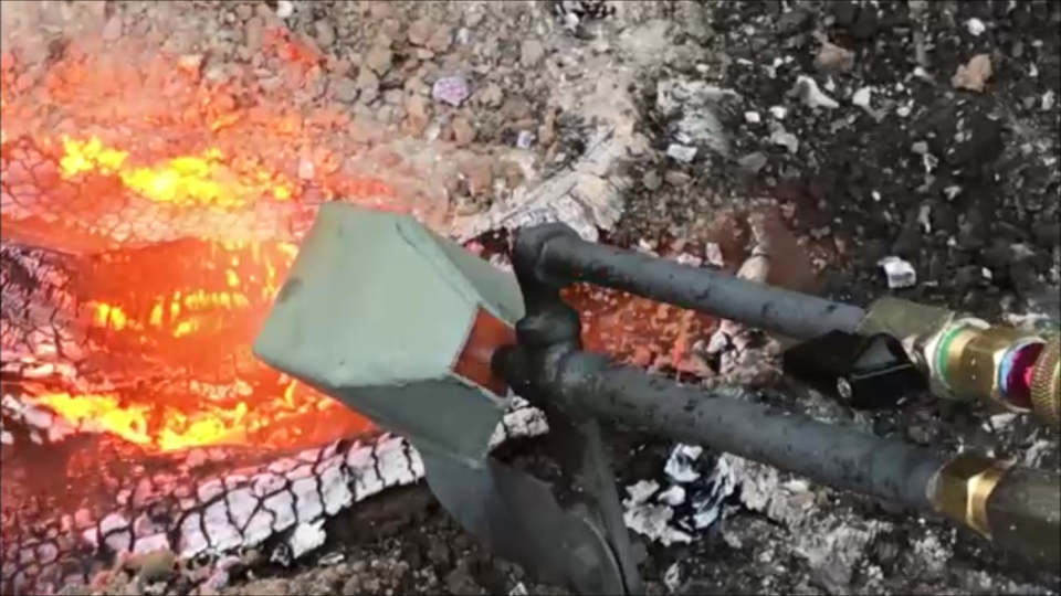 Tree stump remover/ crucible and mold pre heater burns all fuels NOBOX7 ...