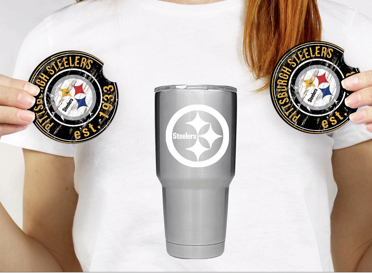Pittsburgh Steelers Coaster & Decal Set / Steelers Window Sticker | eBay