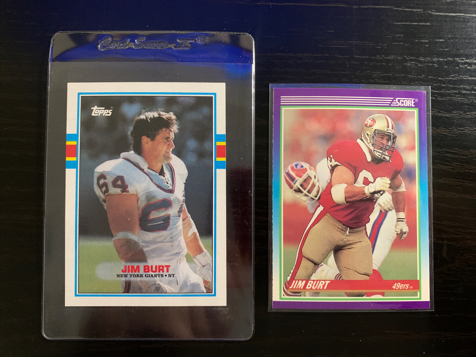 1989 Topps Jim Burt #173 New York Giants 1990 Score San Francisco 49ers ...