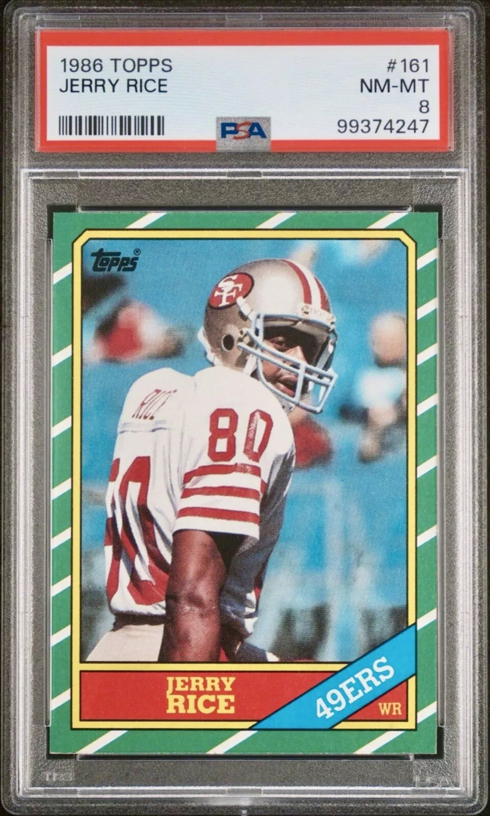 🔥1986 Topps #161 Jerry Rice Rookie Card (RC) PSA 8 Super Clean, Sharp ...
