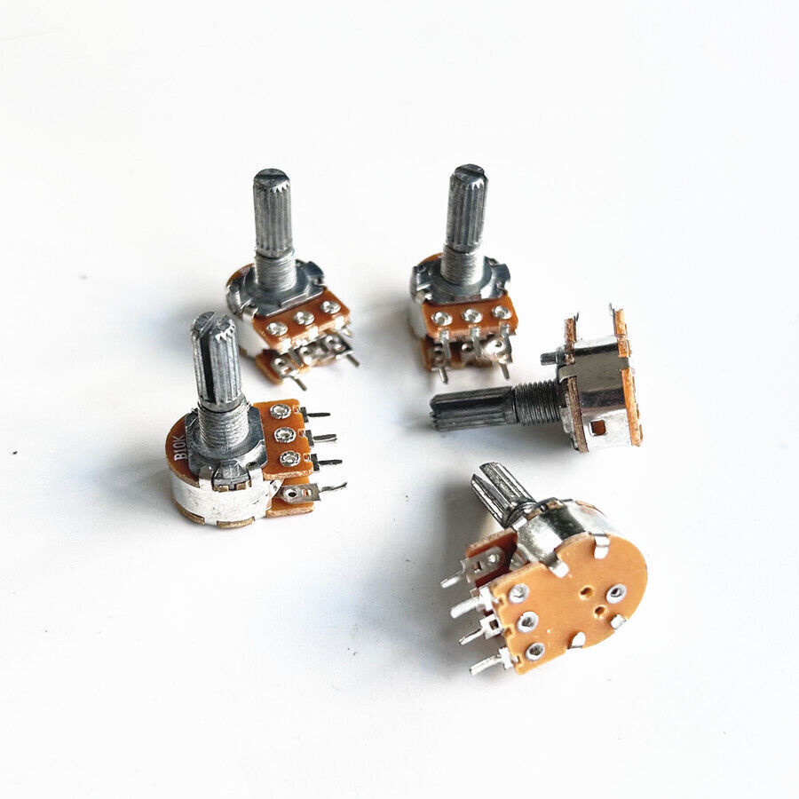 5 PCS WH148 5 Pins Audio Stereo Potentiometer with Switch 1/4" Shaft ...
