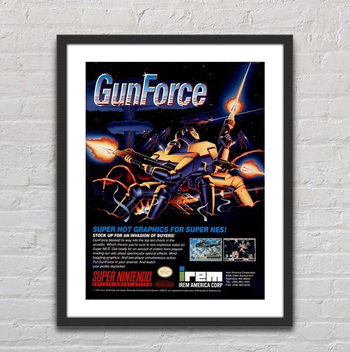 Gun Force Super Nintendo SNES Glossy Poster Print 18" x 24" G0056 | eBay