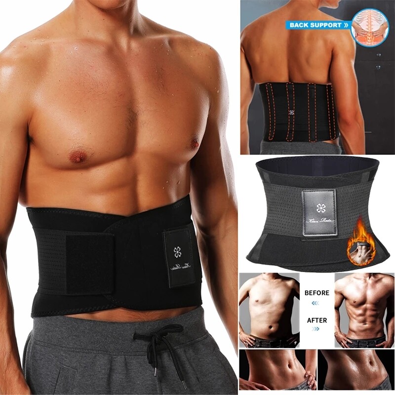 Mens Waist Trainer Belt Body Shaper Tummy Control Slimming Belly Fat ...
