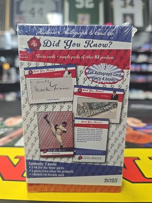 2025 Historic Autograph Card Co. Did You Know Box Factory Sealed | eBay